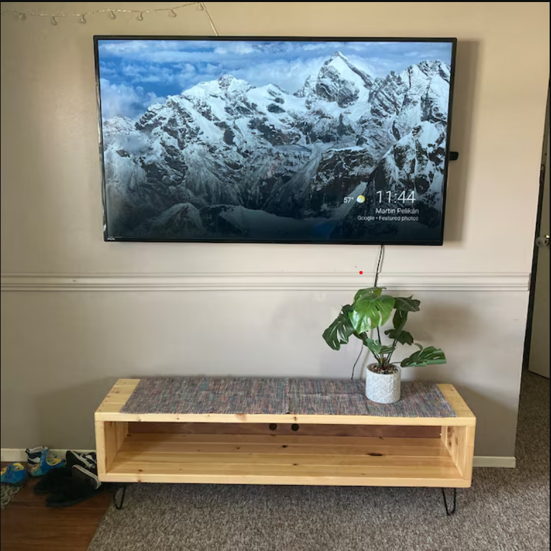 Handcrafted Wood TV Stand & Entertainment Center with DVD Storage ...